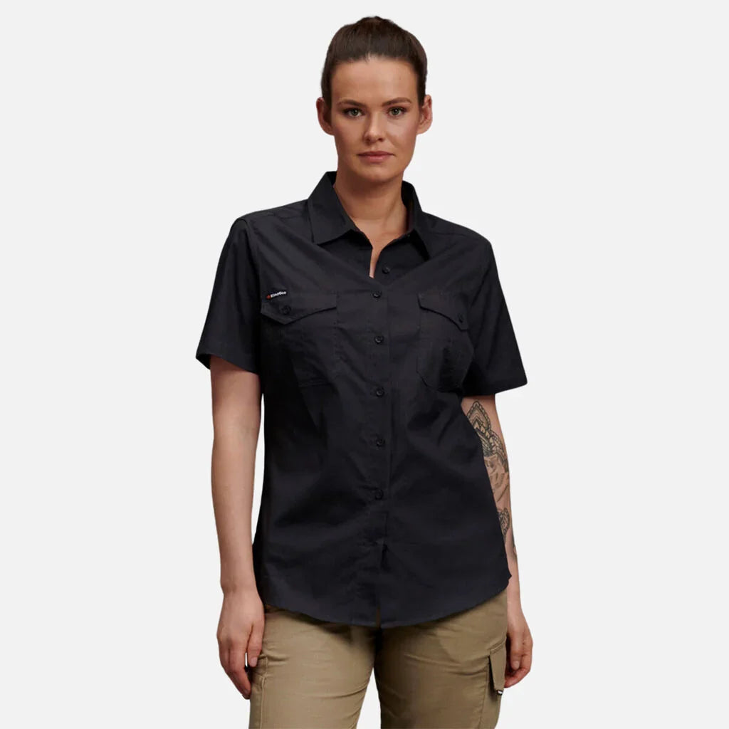 King Gee Women's Workcool 2 Lightweight Short Sleeve Work Shirt (K4420 ...