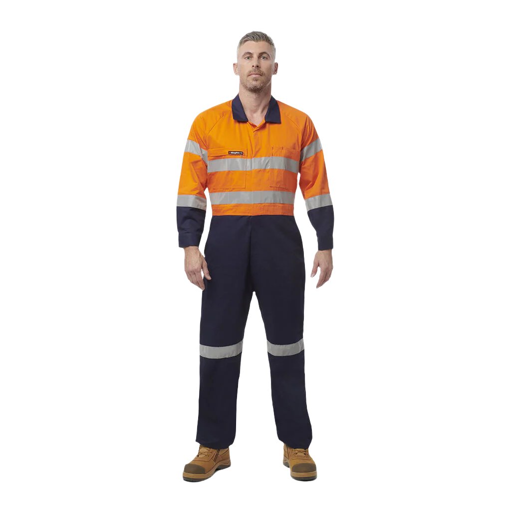 King Gee Originals Hi-Vis Reflective Two Tone Drill Work Overalls (K51 ...