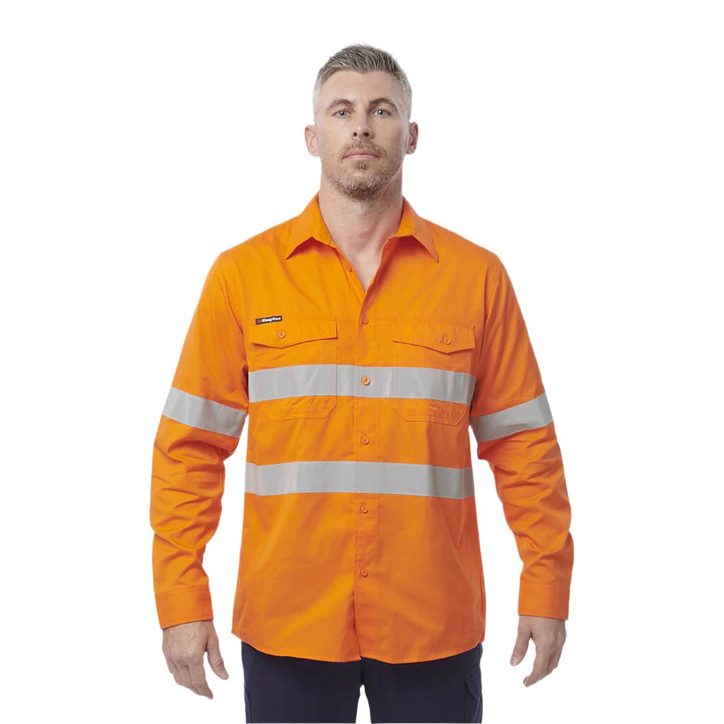 King Gee Workcool 2 Hi-Vis Reflective Long Sleeve Work Shirt (K54890 ...