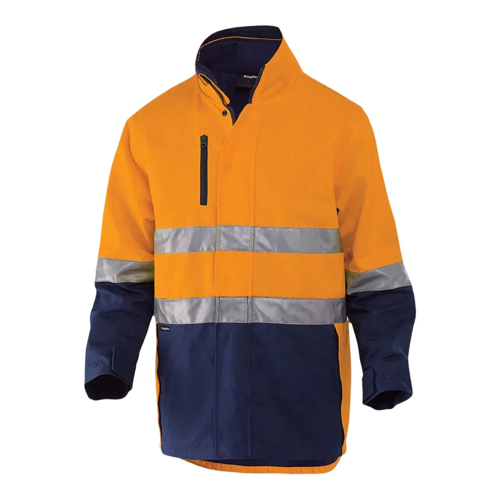 King Gee Originals 3 in 1 Hi-Vis Cotton Drill Reflective Work Jacket ...